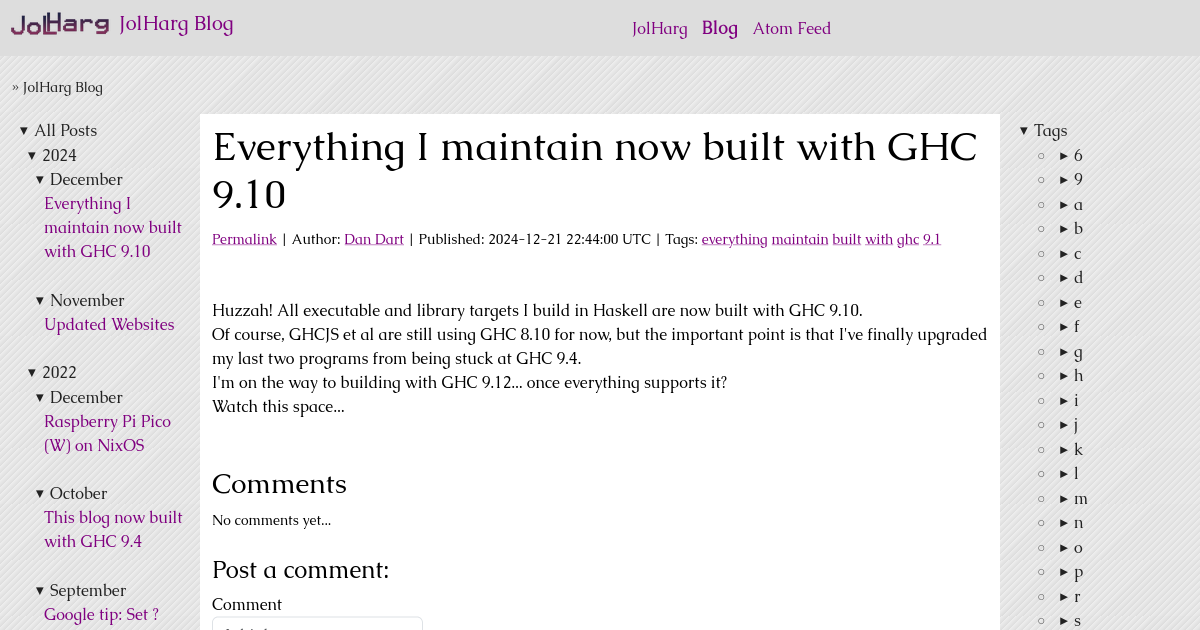 JolHarg: Software and Technology Blog